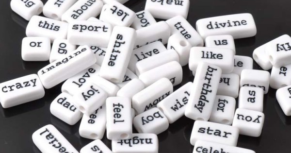 Mixed letter/word Acrylic Spacer Beads